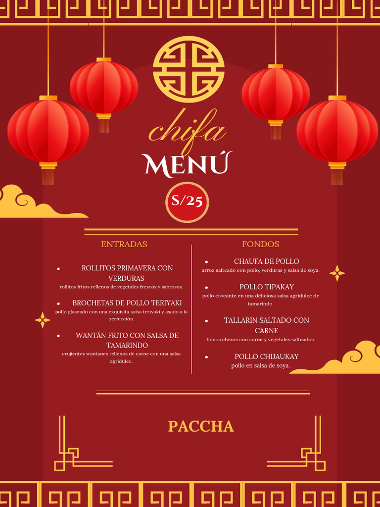 Carta Final - Chifa | PDF | Cocina | Preparación de comida y bebida