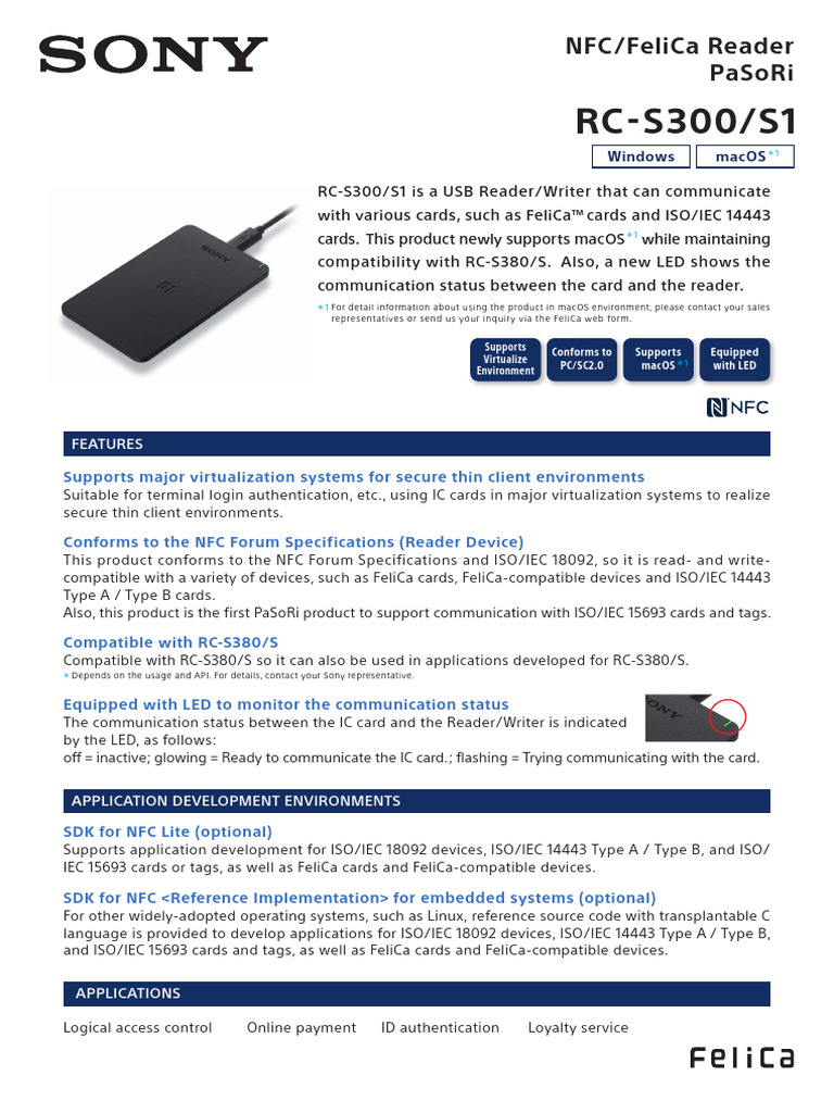 RC-S300-S1_E | PDF | Computer Engineering | Computing