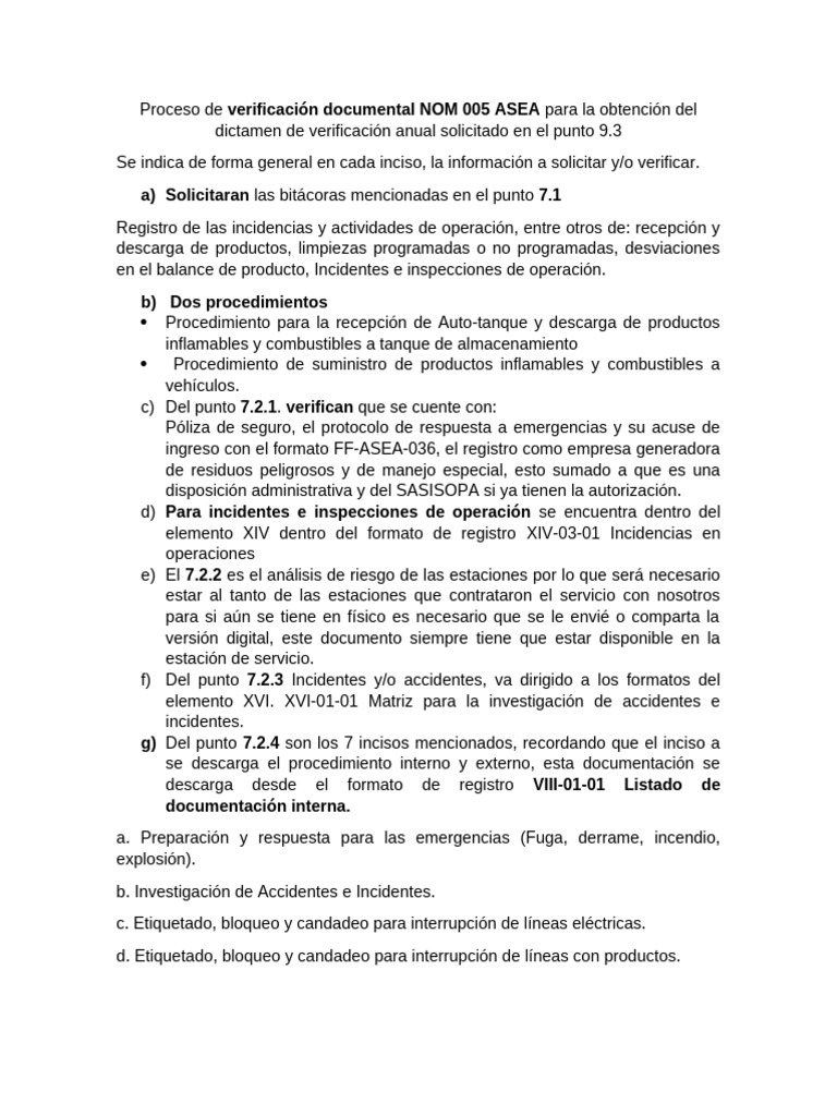 Verificación NOM 005 ASEA: Guía Práctica | PDF