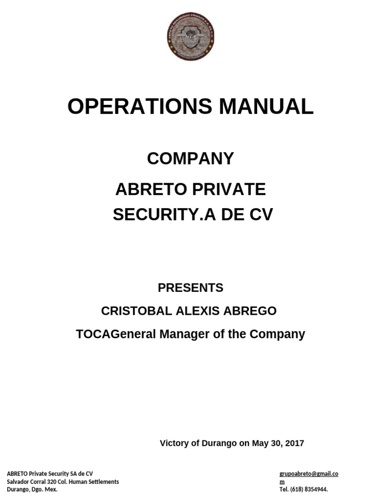 Operations Manual Current Open PDF | PDF | Security Guard | Surveillance