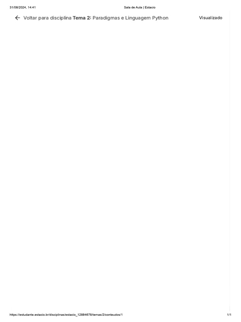 Paradigmas e Python na Estácio | PDF