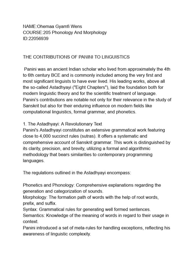 Phonology And Morphology Assignment.-1 | PDF | Linguistics | Grammar