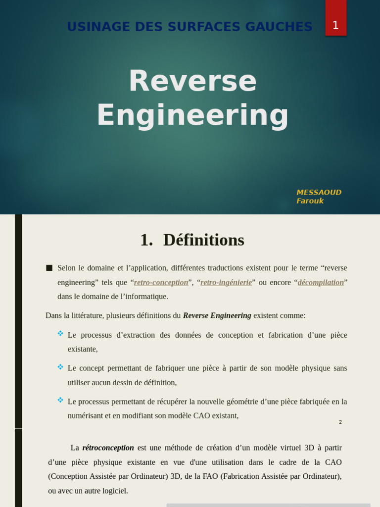 Reverse Engineering Copie | PDF | Conception assistée par ordinateur | Dispositif à transfert de ...