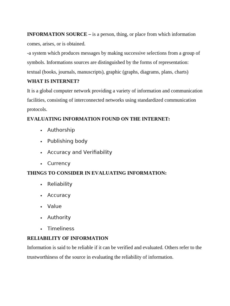 Evaluating Information Sources | PDF | Information | Libraries