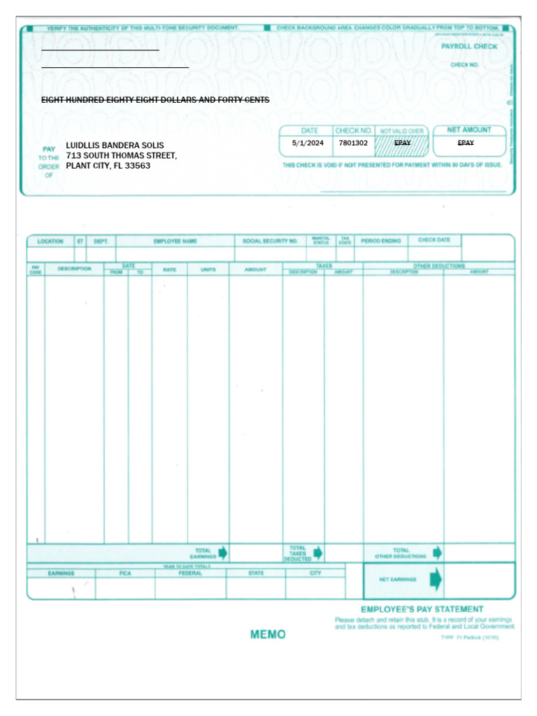 Pay Stub 21103098 | PDF