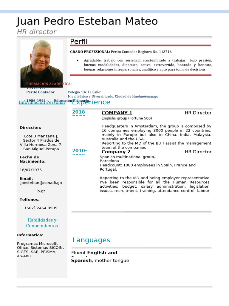 Plantilla CV | PDF