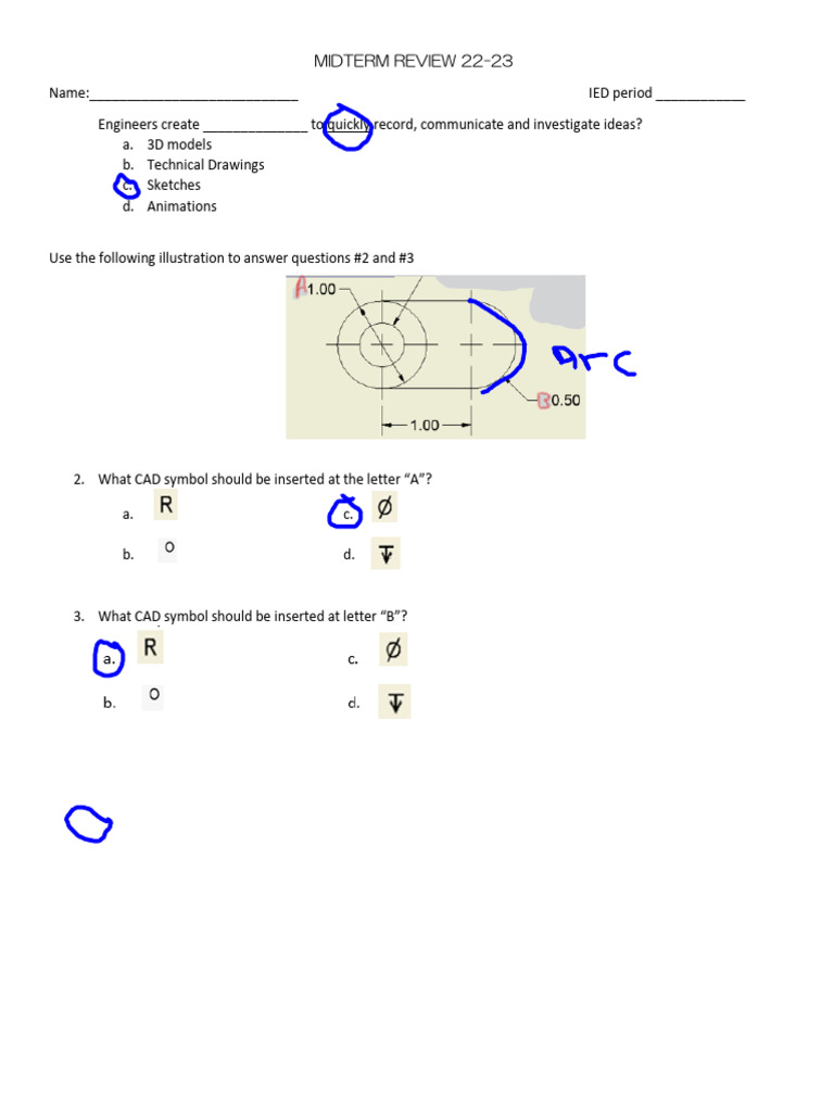 IED Midterm Exam Review | PDF | Technical Drawing | Drawing