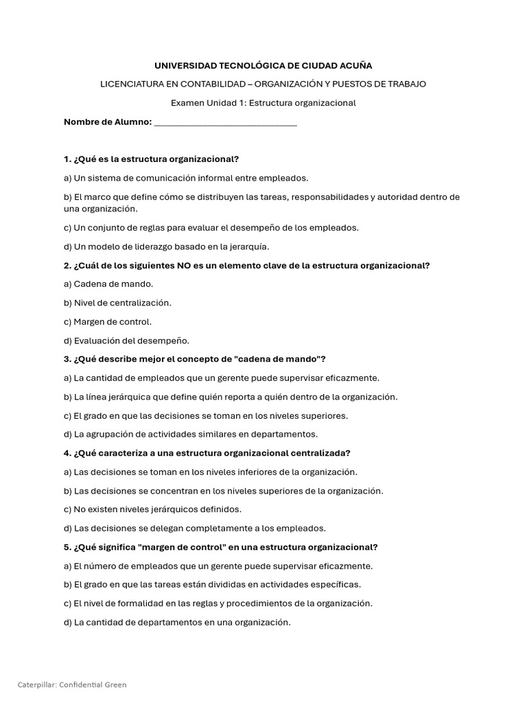 Estructura Organizacional y Gestión | PDF | Toma de decisiones ...