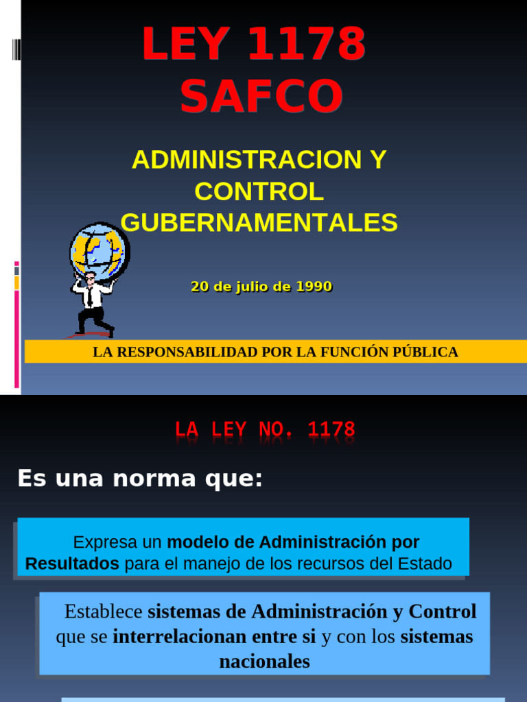 8.- LEY 1178 SAFCO VICO | PDF | Presupuesto | Derecho penal