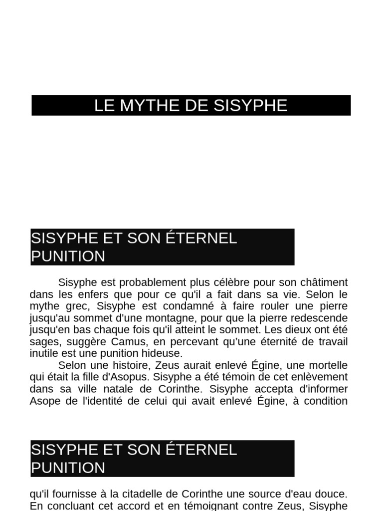 Sisyphe et l'absurde selon Camus | PDF | Existentialisme