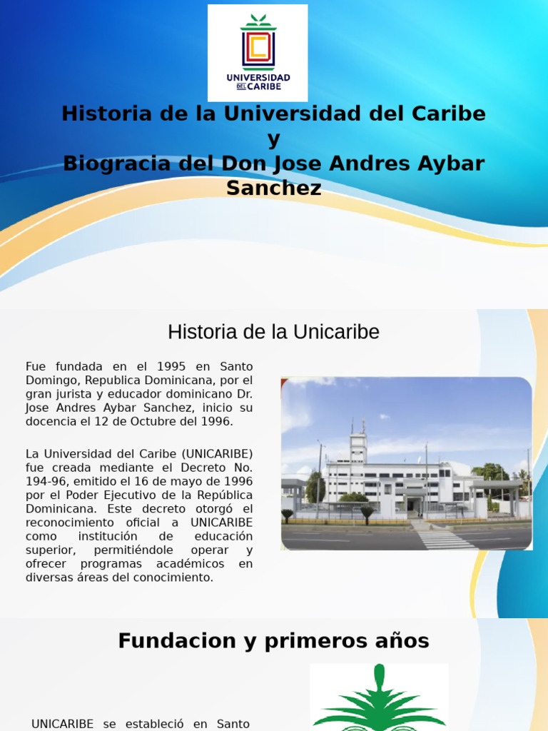 Historia de UNICARIBE y José Aybar Sánchez | PDF