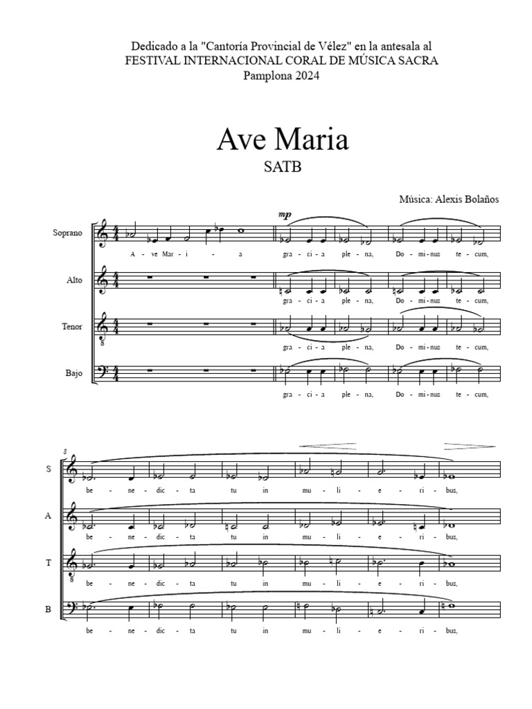 Ave Maria SATB | PDF | Vocal Music | Choral Music
