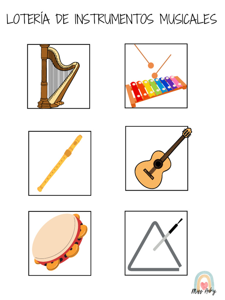 Lotería de Instrumentos Musicales | PDF