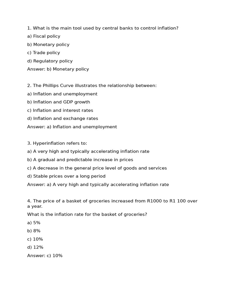 Understanding Inflation and CPI Calculations | PDF | Inflation ...
