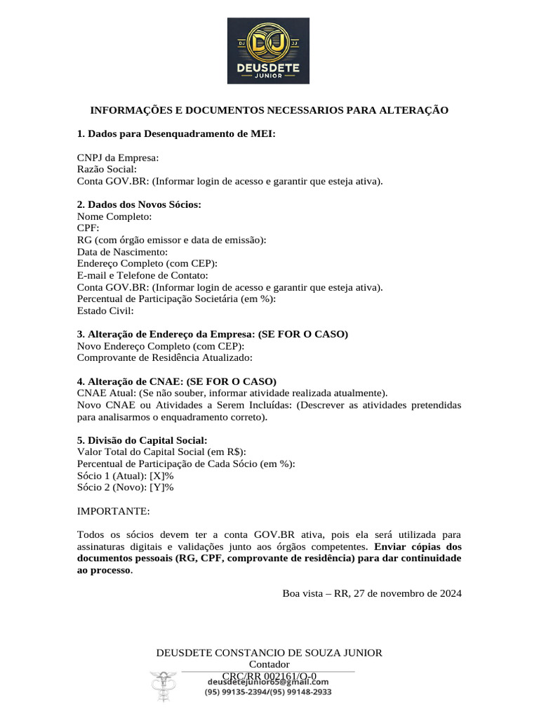 Desenquadramento MEI e Alteração | PDF