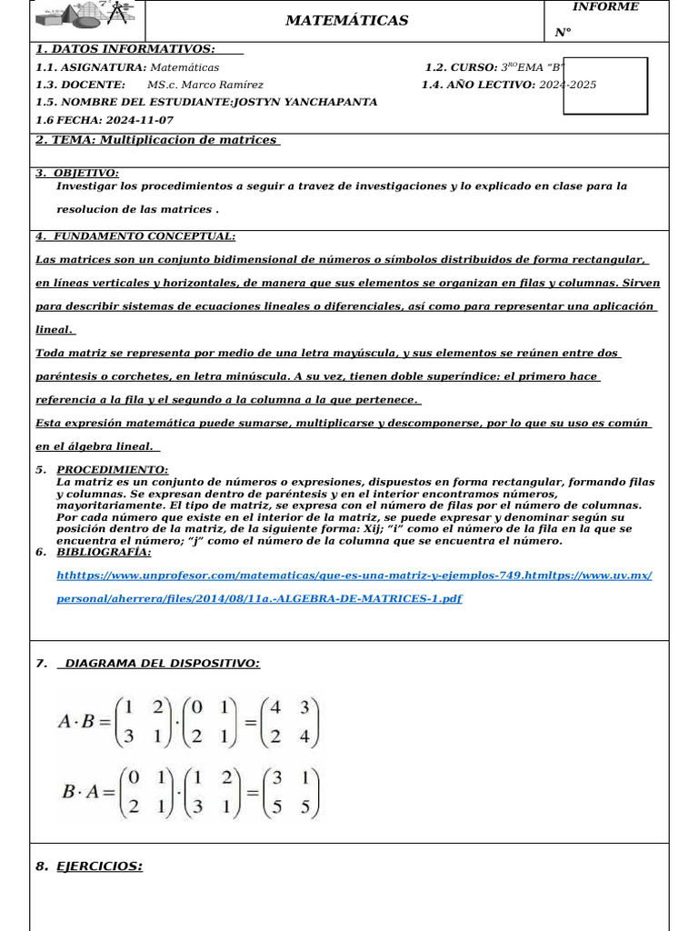 Formato Mate Informe 2024 Impresion (Autoguardado) | PDF