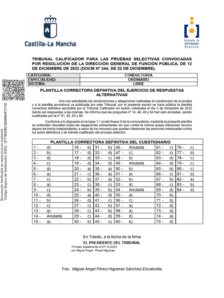 Plantilla Ord Libre Correctora Definitiva Conductor | PDF