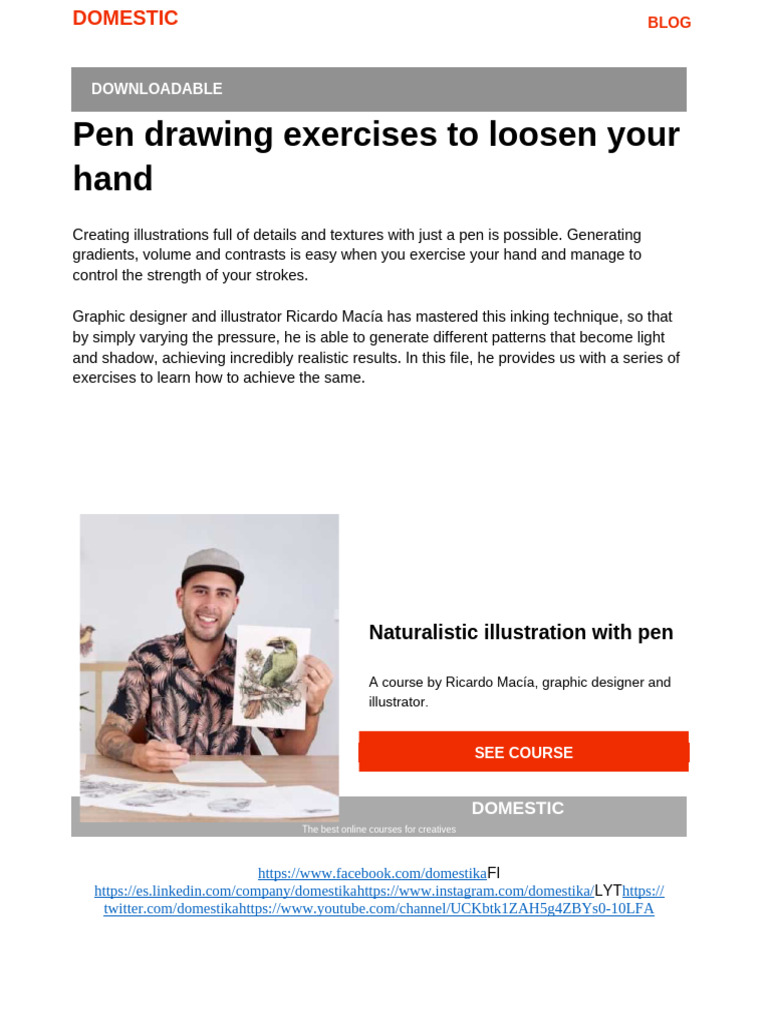 Drawing Exercises With A Ballpoint Pen To Loosen Up Your Hand. | PDF