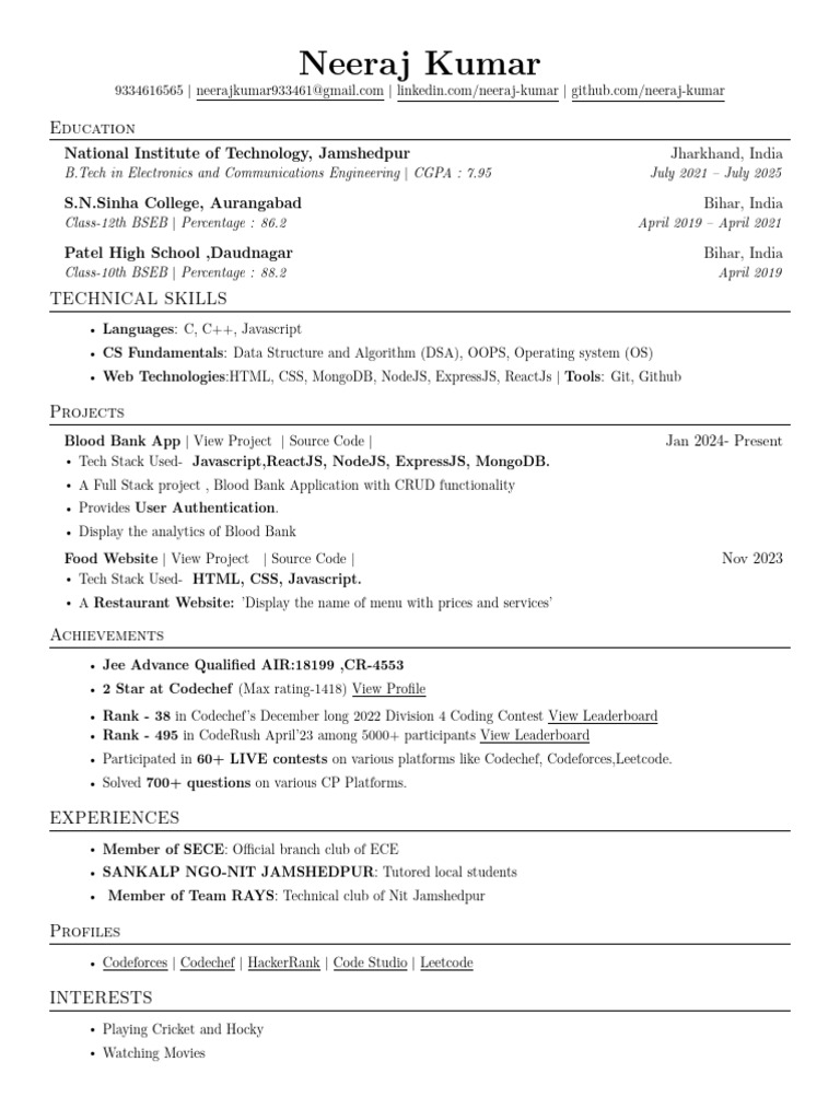 Neeraj Final Resume | PDF | Computing | World Wide Web