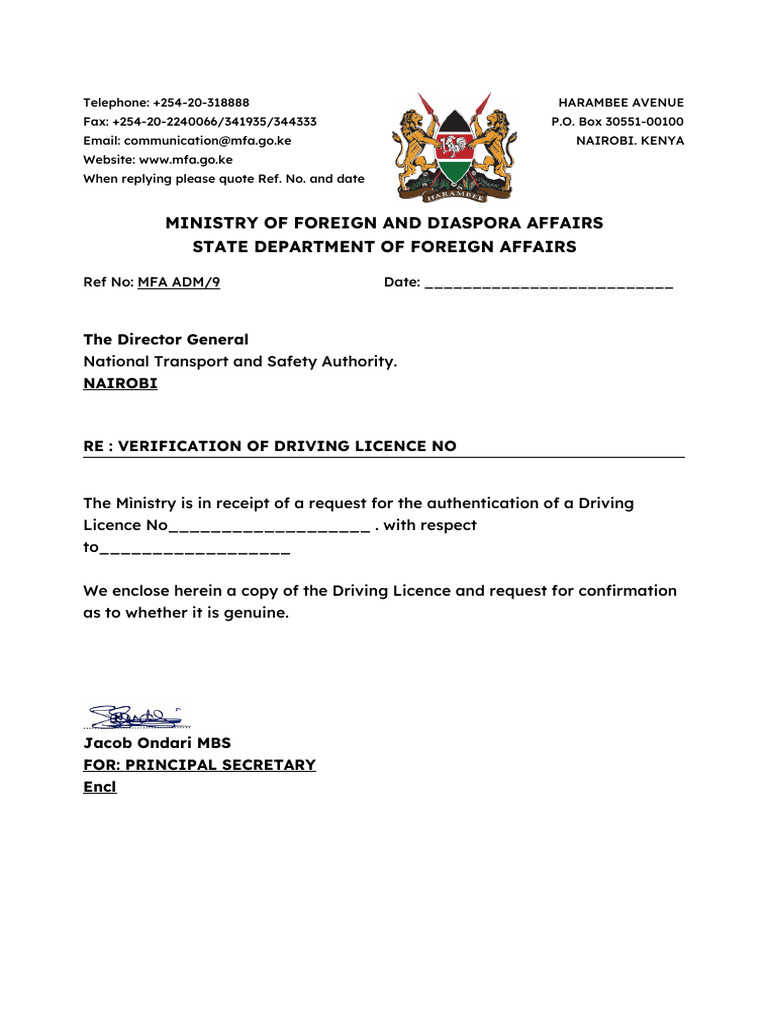 Driving Licence Verification Request | PDF