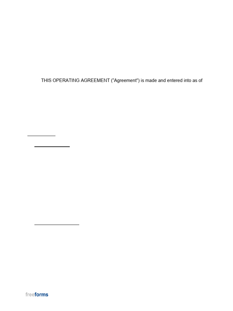 Single Member LLC Operating Agreement Template | PDF | Limited ...