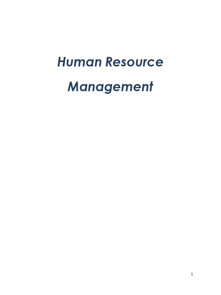 Comprehensive HRM Notes for MBA Students | PDF | Human Resource ...