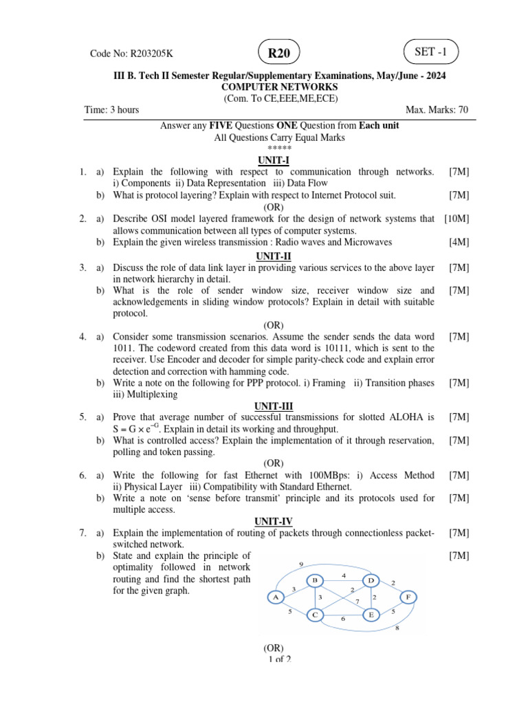 Computer Networks May 2024 | PDF | Computer Network | Network Congestion