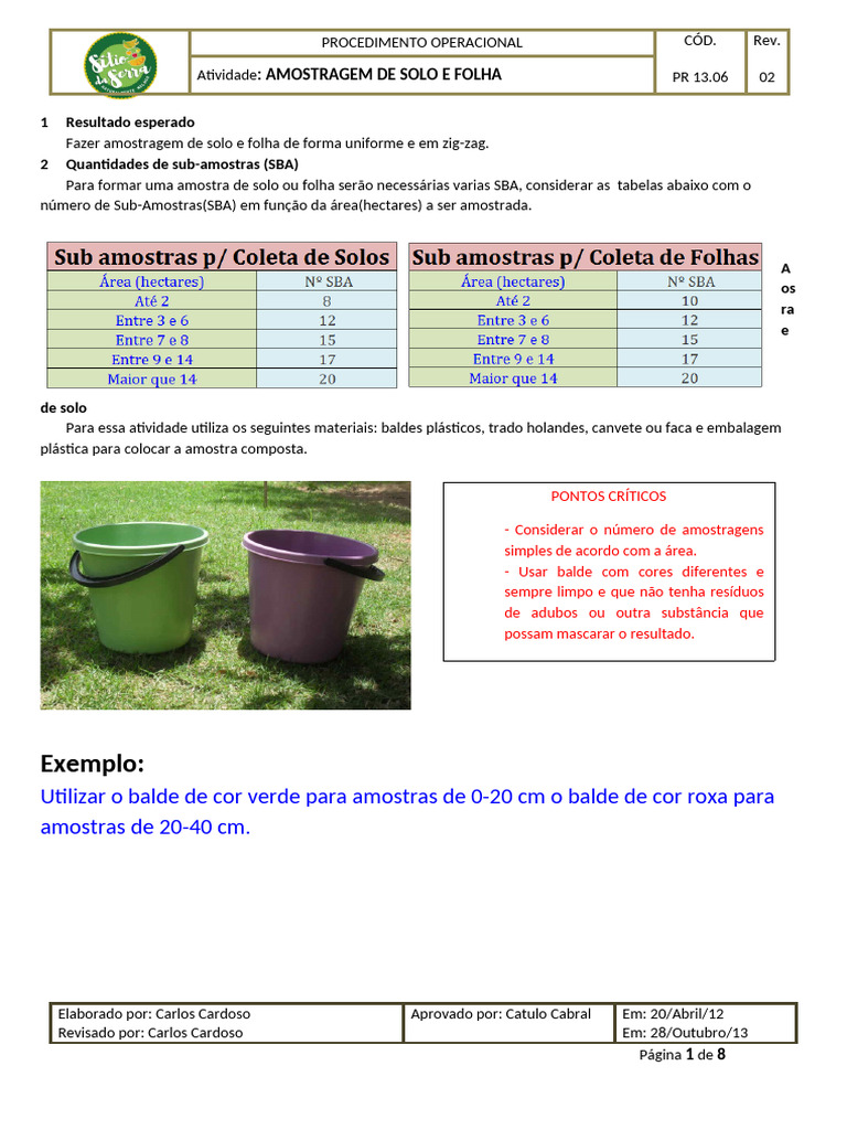 Amostragem Eficiente de Solo e Folha | PDF | Solo | Amostragem (Estatística)