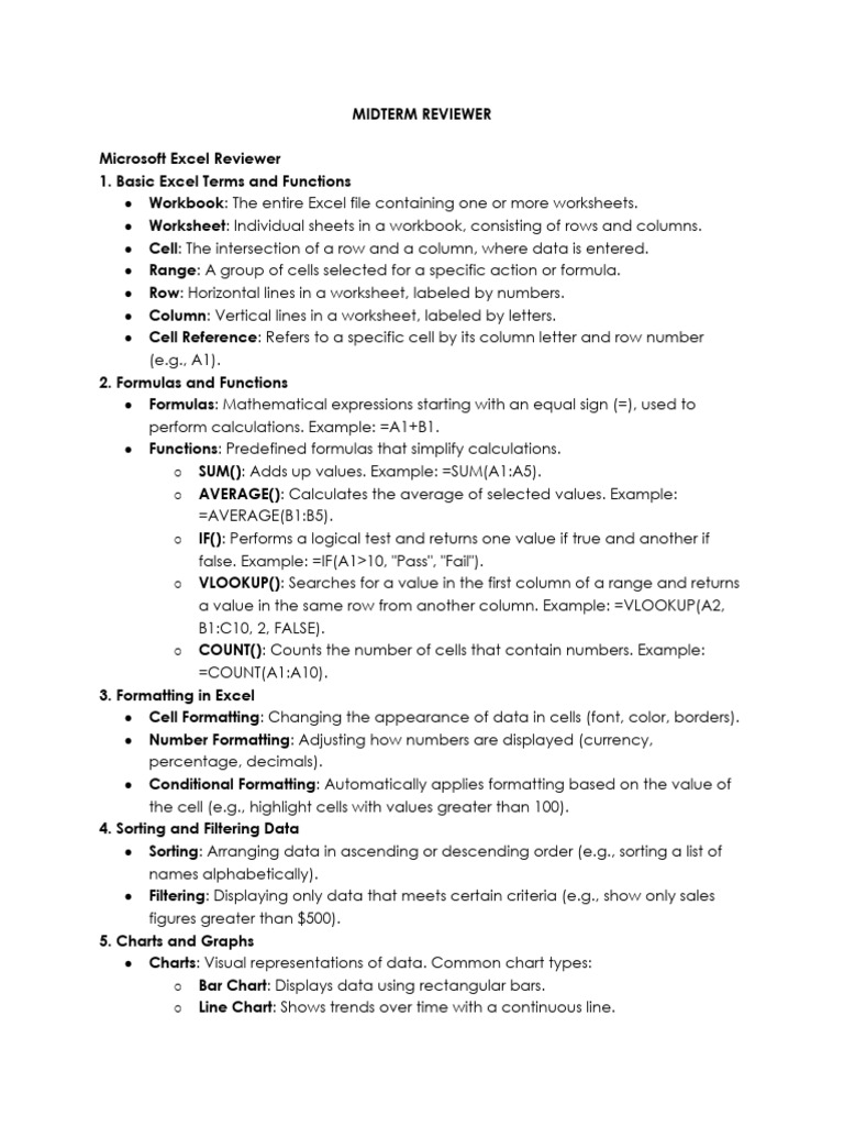 MIDTERM-REVIEWER | PDF | Microsoft Word | Microsoft Excel MIDTERM-REVIEWER | PDF | Microsoft Word | Microsoft Excel