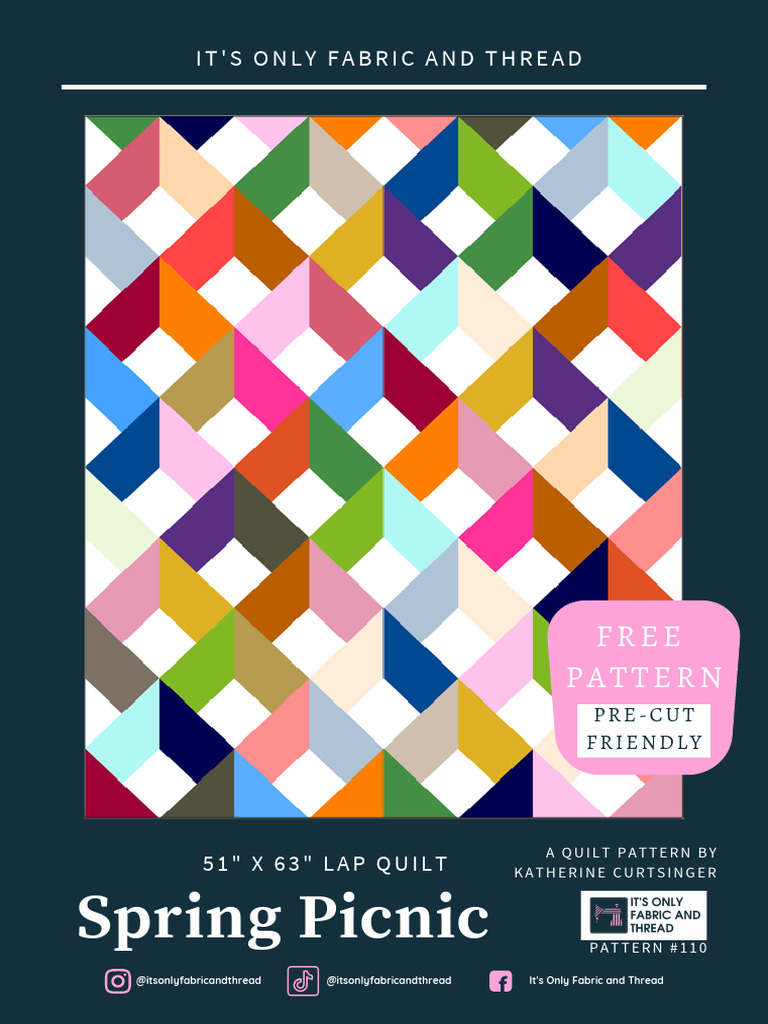 Spring Picnic Free IOFAT Quilt Pattern 1 | PDF | Quilt | Quilting