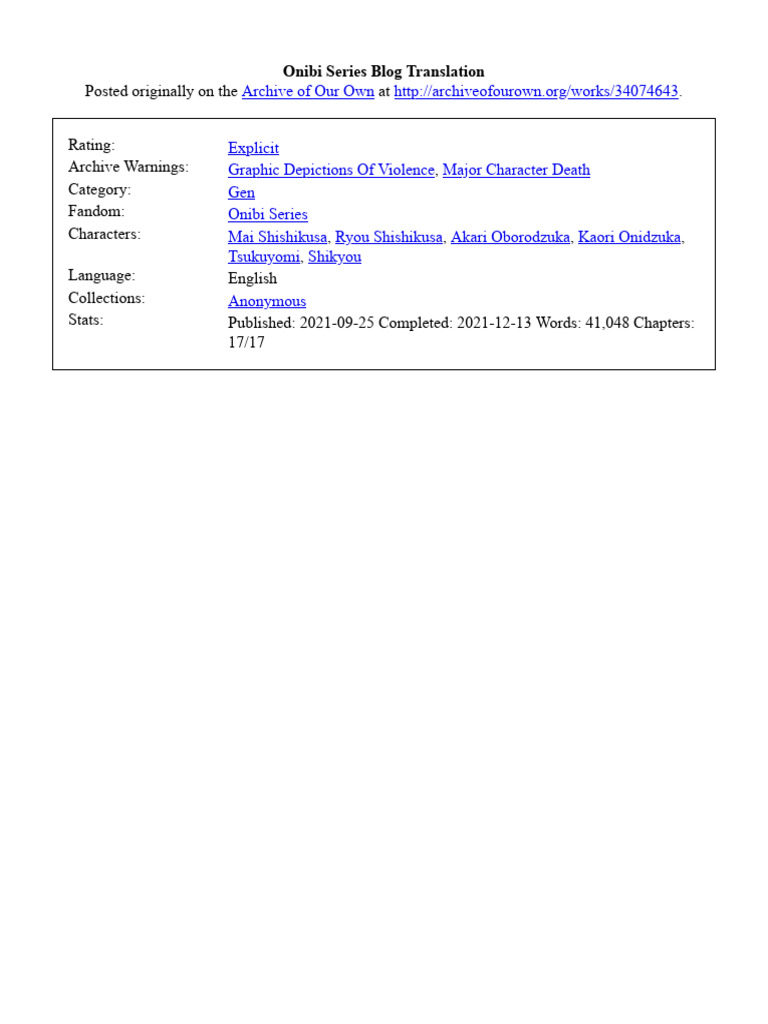 Onibi Series Blog | PDF