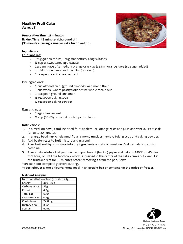 Healthy Fruit Cake | PDF