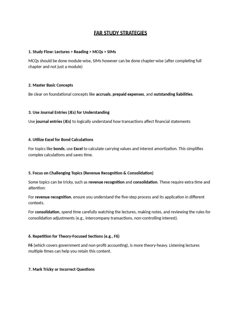 FAR Study Strategy | PDF