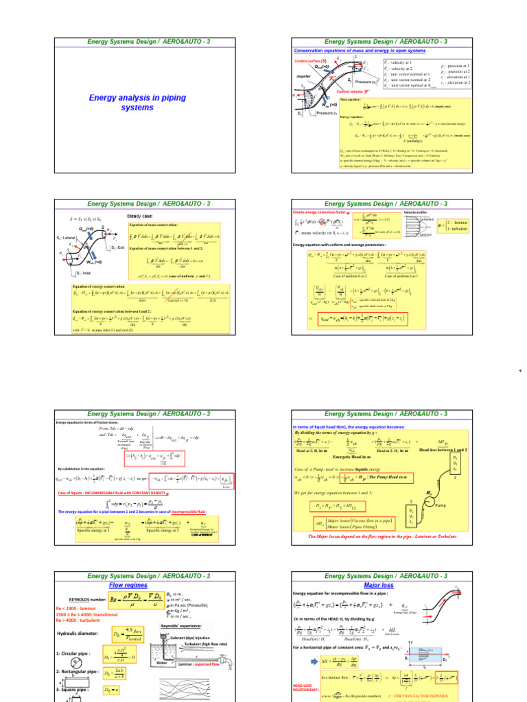 2-Energy Analysis in Piping Energy Systems 3rd Year | PDF | Reynolds ...