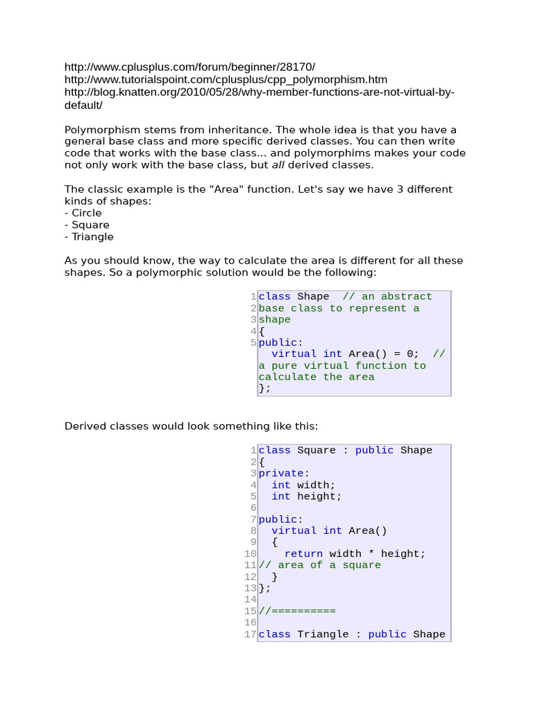 8_Polymorphism | PDF | Area | Inheritance (Object Oriented Programming) 8_Polymorphism | PDF | Area | Inheritance (Object Oriented Programming)