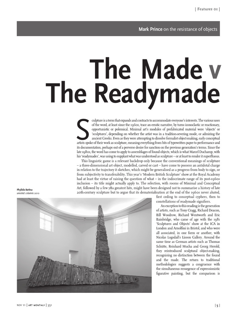 The Made v The Readymade | PDF | Sculpture | The Arts