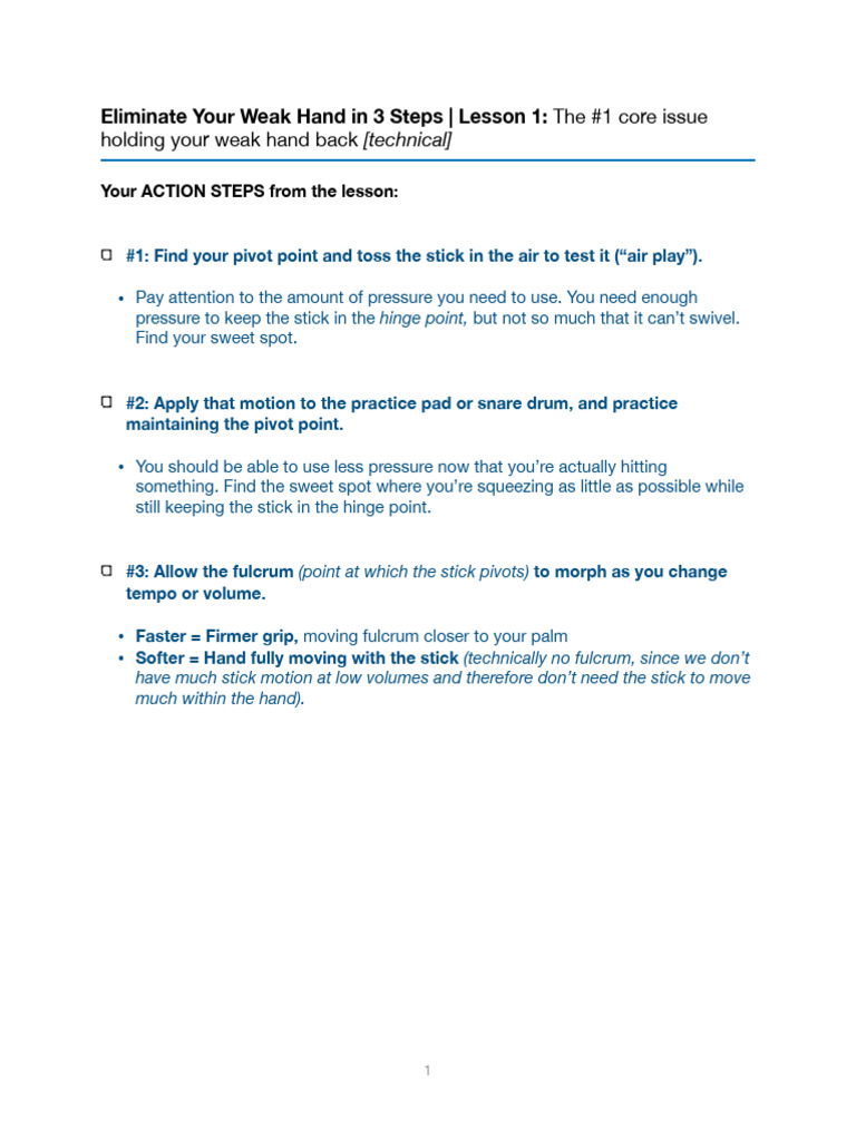 Master Your Weak Hand in 3 Steps | PDF