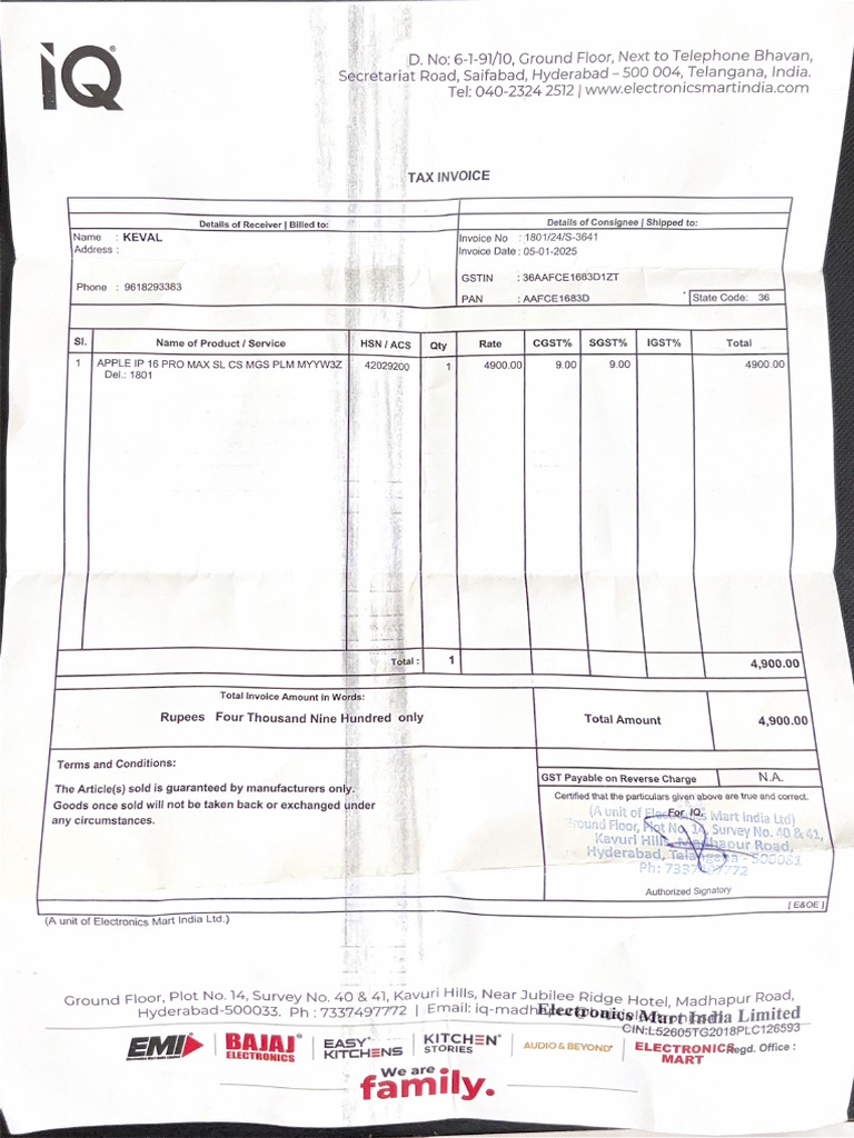 Bill Scan Copy | PDF