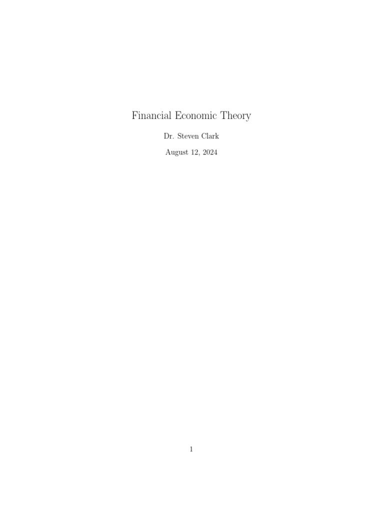 Financial Economic Theory Overview | PDF | Matrix (Mathematics ...
