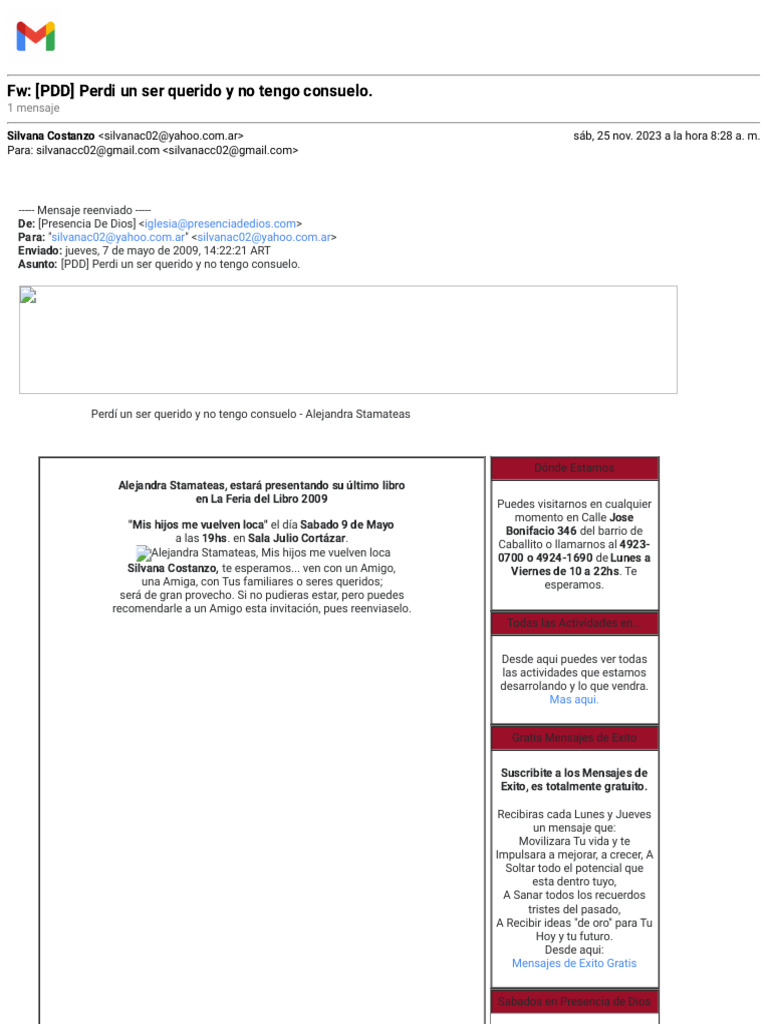 Gmail - FW - (PDD) Perdi Un Ser Querido y No Tengo Consuelo. | PDF | Cristo (título) | Jesús