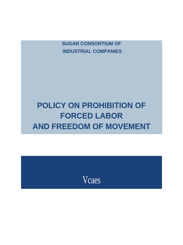 Prohibition of Forced Labor Policy | PDF | Employment | Human Resources