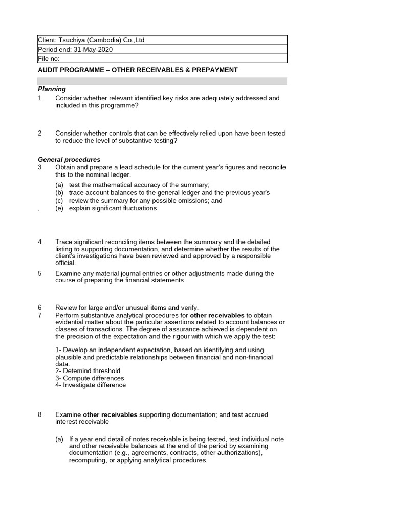 Working Paper - Revenue & AR | PDF | Interest | Expense