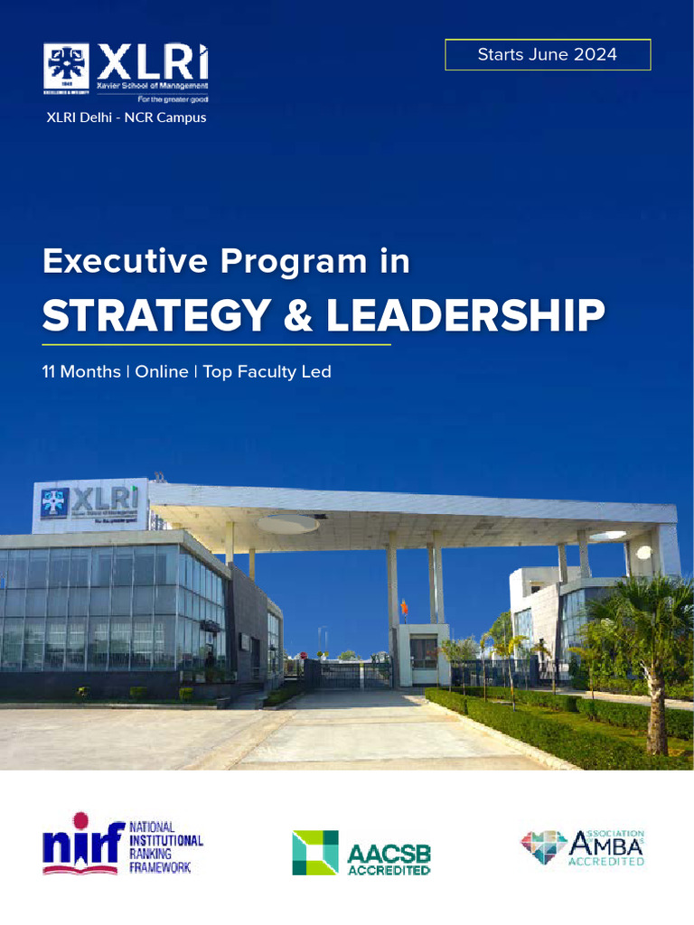 XLRI SL Brochure v4 | PDF | Strategic Management | Leadership