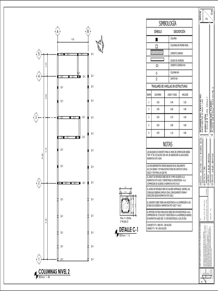 PLANO DE COLUMNAS_VIVIENDA MAX (2) | PDF | Fundación (Ingeniería ...
