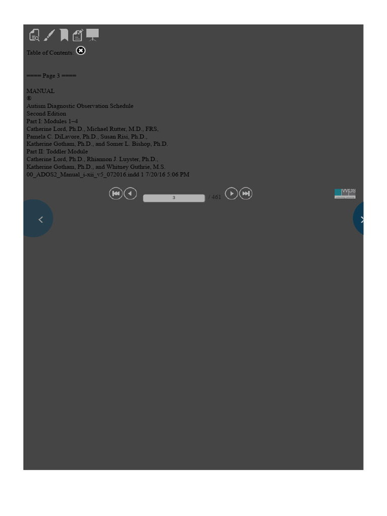ADOS-2 Online Manual W-605M | PDF