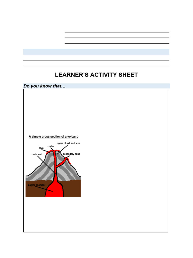Week 2 Melc 14 Science 9-Qtr 3-Las - Dimaano, Maria Teresa A. | PDF | Volcano | Types Of ...