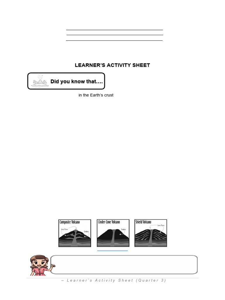 Week 1 A Science 9 q3 Las - Anna Liza D. Maco | PDF | Volcano | Lava