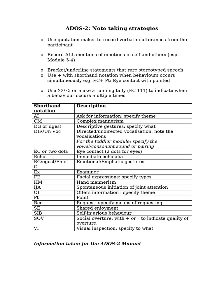 Ados Note Taking Stratgies | PDF