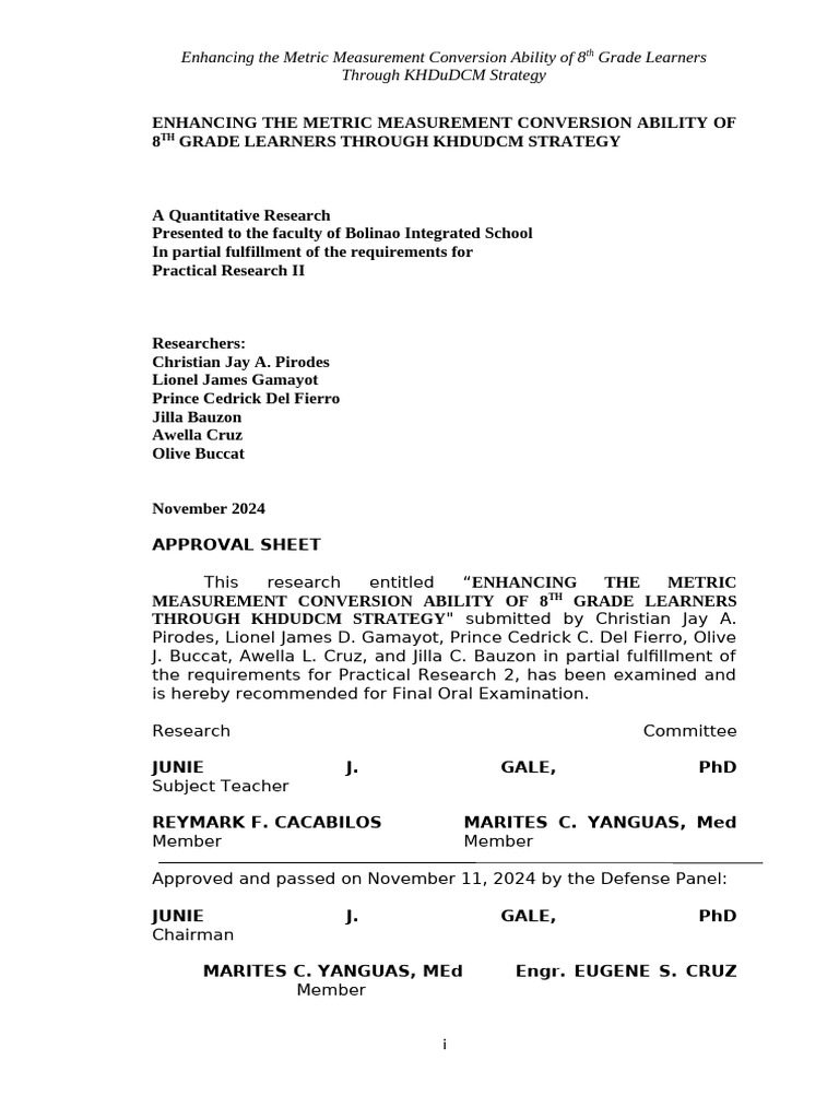 8th Grade Metric Conversion Study | PDF | Student's T Test | Measurement