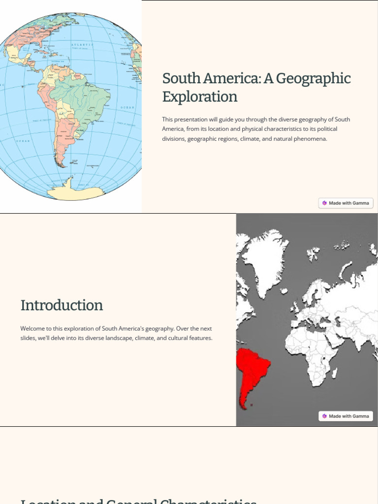 Geographic Features of South America | PDF